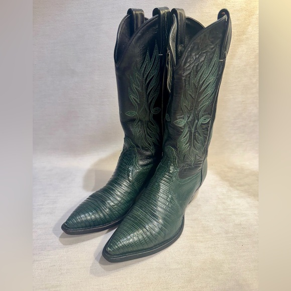 Tony Lama | Shoes | Tony Lama Emerald Green Teju Lizard Ladies Cowboy ...
